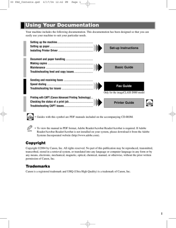 Canon imageCLASS D880 Fax Guide | Manualzz