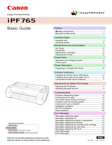 Canon iPF765 Basic Guide | Manualzz