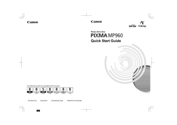 Canon PIXMA MP960 Quick Start Guide | Manualzz