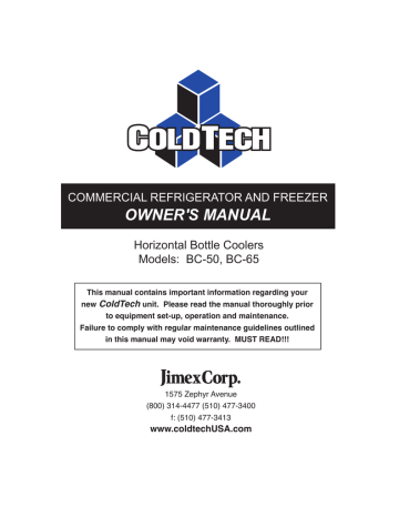 ColdTech BC-50, BC-65 Owner's Manual | Manualzz