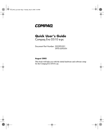 Compaq Evo D510 e-pc Quick User's Guide | Manualzz