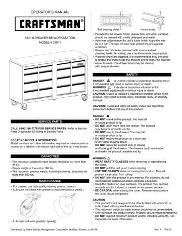 Craftsman 31011 Workstation Manual | Manualzz