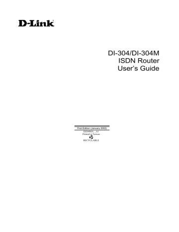 D-Link DI-304/DI-304M ISDN Router User's Guide | Manualzz
