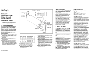 Dialogic DN/I1200TEPHMP Installation Guide | Manualzz