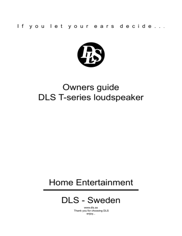 DLS T-series loudspeakers Owners guide | Manualzz