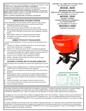 EarthWay Spreader 3200 Operating instructions | Manualzz