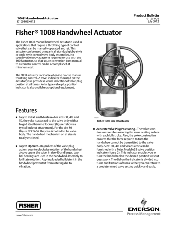 Emerson Fisher 1008 Data Sheet | Manualzz