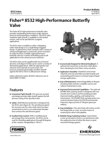 Emerson Fisher 8532 Data Sheet | Manualzz