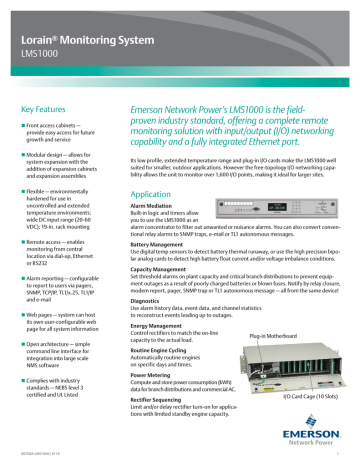 Emerson LMS 1000 Data Sheet | Manualzz