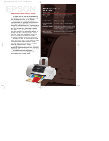 EPSON Stylus Color 777 Inkjet Printer Brochure | Manualzz