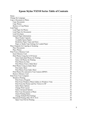 Epson Stylus NX510 User's Guide | Manualzz