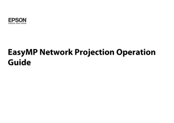 EasyMP Network Projection Guide | Manualzz