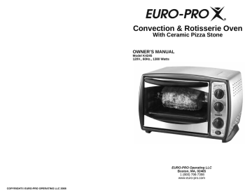 Euro-Pro K4245 Convection Oven Manual | Manualzz
