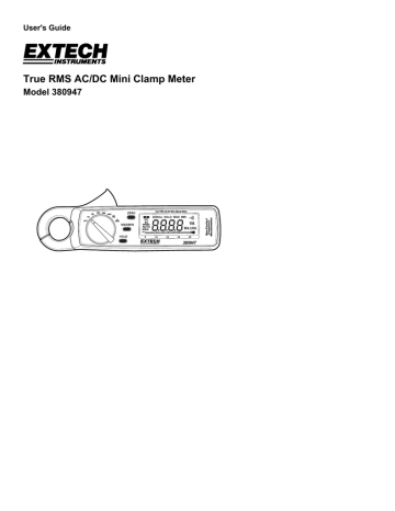 Extech 380947 True RMS Clamp Meter User's Guide | Manualzz