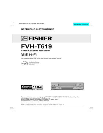 Fisher FVH-T619 User's Manual | Manualzz