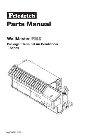 Friedrich T SERIES Air Conditioner Parts Manual | Manualzz