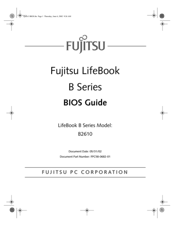Fujitsu LifeBook B2610 BIOS Guide | Manualzz