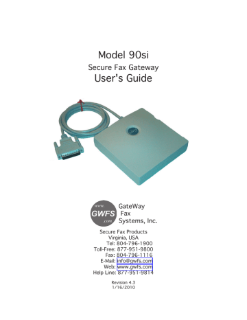 GateWay Fax Systems 90si User's Guide | Manualzz
