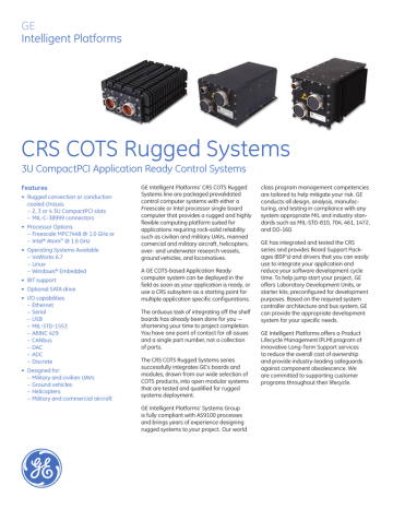 GE CRS-C2I-3CC1 COTS Data Sheet | Manualzz