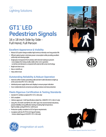 GE Pedestrian Signals Specification Sheet | Manualzz