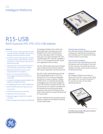 GE R15-USB Data Sheet | Manualzz