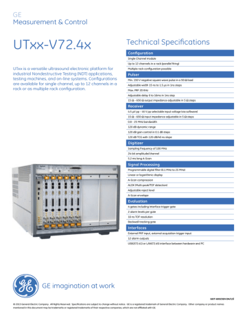 GE UTxx Data Sheet | Manualzz