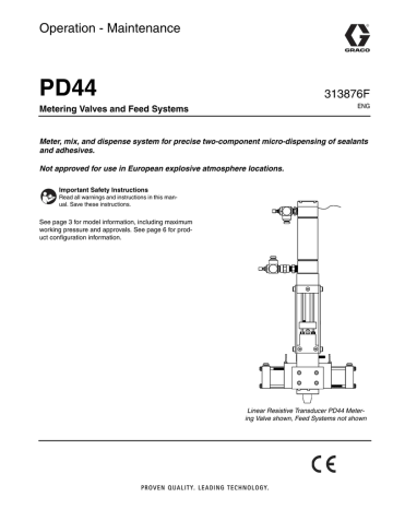 Adjusting the Shot Size. Graco 313876F, 313876F - PD44 Metering Valves and Feed Systems | Manualzz