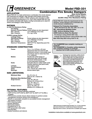 Greenheck FSD-331 User Manual | Manualzz