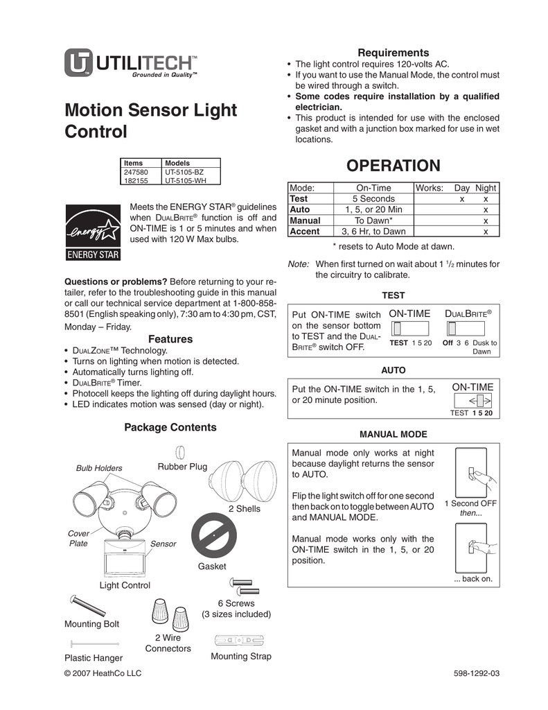 Heath Zenith Motion Sensor Light Sh 5105 | Shelly Lighting