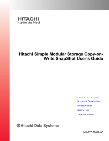 Hitachi Copy-on-Write SnapShot User's Guide | Manualzz