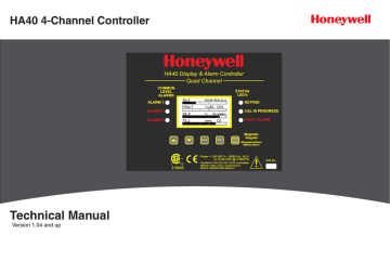 Honeywell HA40 4-Channel Controller Technical Manual | Manualzz