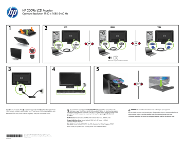 HP 2509b, 2509m LCD Monitor Quick Setup Poster | Manualzz