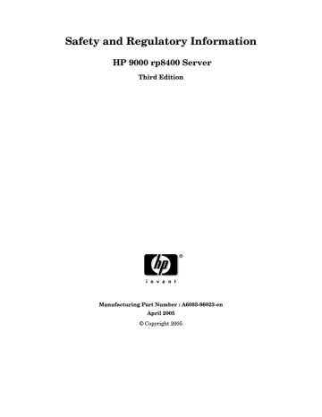 HP 9000 rp8400 Server User Manual | Manualzz