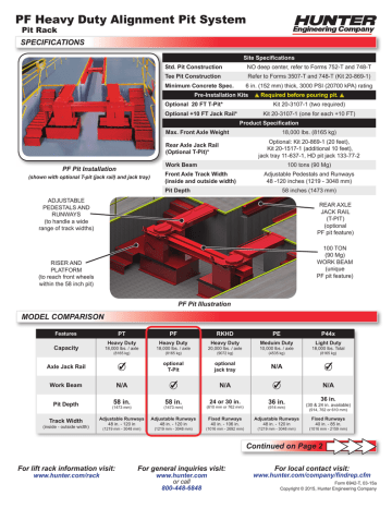 Hunter Engineering Heavy-Duty Specification Sheet | Manualzz