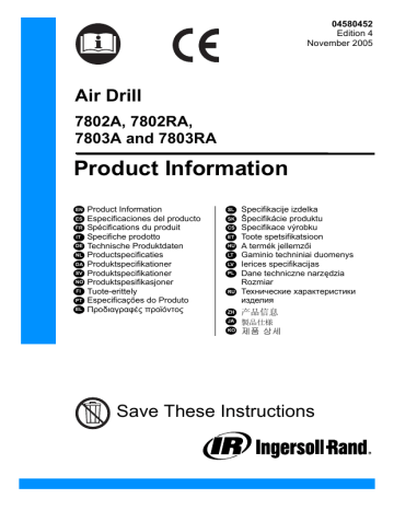 Ingersoll-Rand 7803A, 7802A, 7803RA, 7802RA 用户手册 | Manualzz
