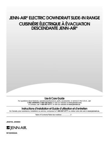Jenn-Air Range JES9750 User Manual - Download & Read Online | Manualzz