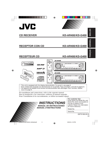 JVC KD-AR400 Instructions Manual | Manualzz