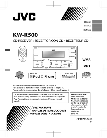JVC KW-R500 Instructions Manual | Manualzz