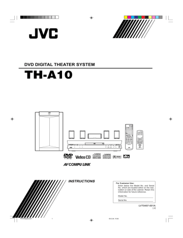 AV COMPU LINK Remote Control System. JVC TH-A10R, TH-A10 | Manualzz