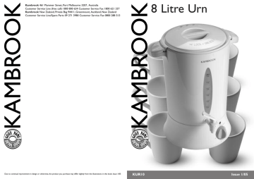 Kambrook 8 Litre Urn KUR10 User Manual | Manualzz