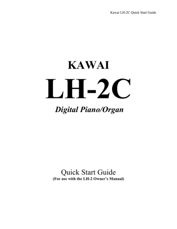 Kawai LH-2C Quick Start Guide | Manualzz