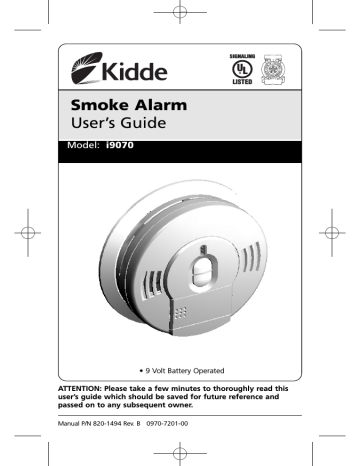 Kidde i9070 Smoke Alarm User's Guide | Manualzz