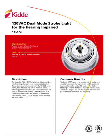 Kidde SL177i Dual Mode Strobe Light User Manual | Manualzz