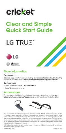 LG B460 Quick Start Guide | Manualzz