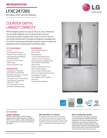 LG LFXC24726S Specification Sheet | Manualzz