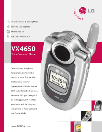 LG VX4650 Data Sheet | Manualzz