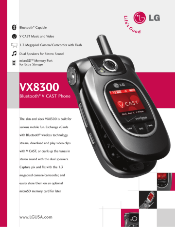 LG VX8300 Data Sheet | Manualzz