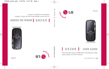 LG UX260 User Guide | Manualzz