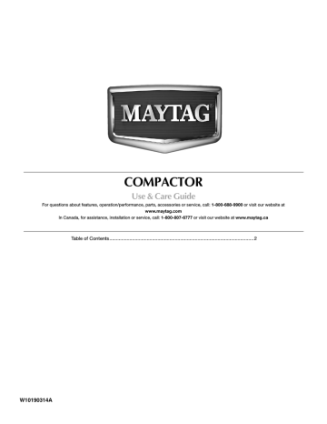 Maytag Trash Compactor User Guide | Manualzz