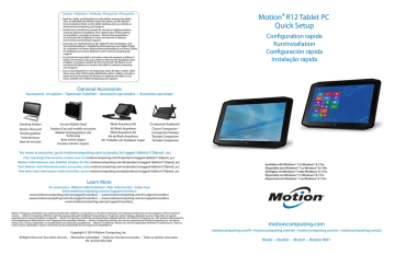 Motion Computing R12 Quick Setup Guide | Manualzz